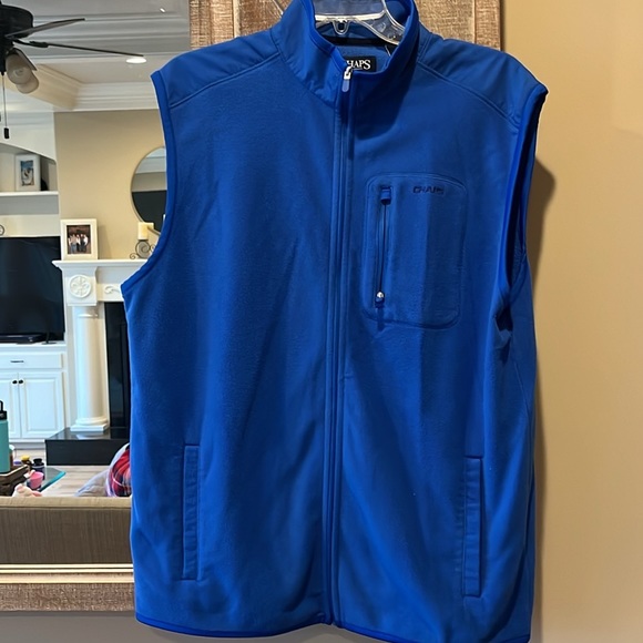 Chaps | Jackets & Coats | Chaps Vest Royal Blue Fleece Lightweight Zip ...